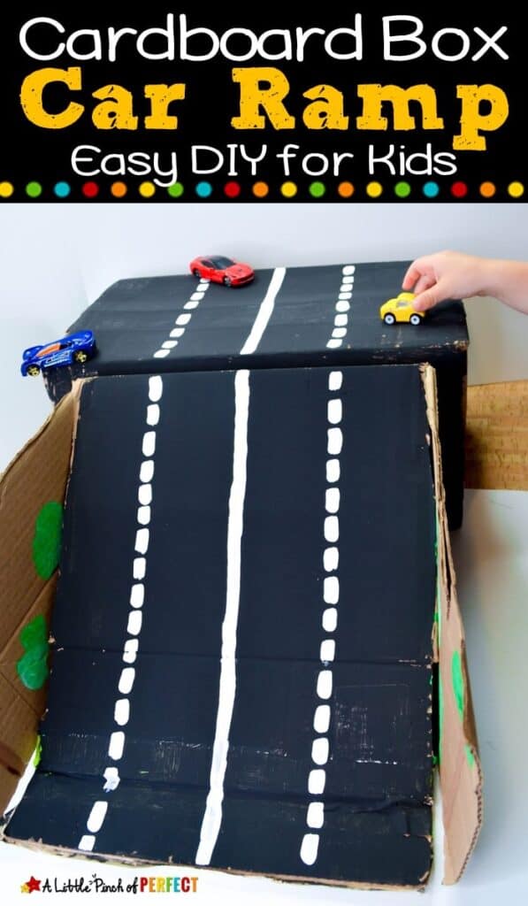 How to Make a Cardboard Box Car Ramp - A Little Pinch of Perfect